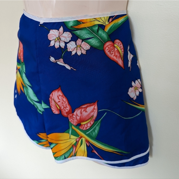 Vintage | Shorts | Vintage Hawaiian Short Overlay Wrap Shorts Womens ...